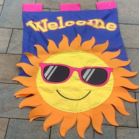 Accents | Smiley Face Emoji Large Porch House Flag With Sunglasses ...